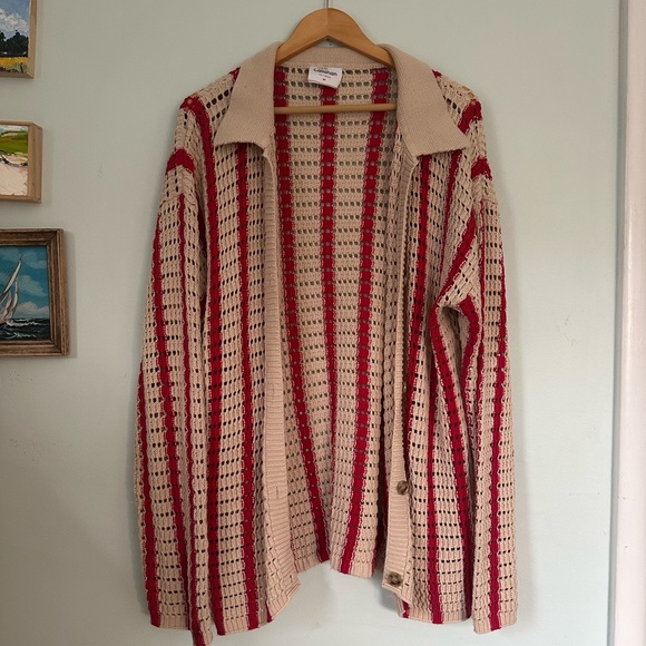 Callahan | Sweaters | Callahan Striped Red And Cream Womens Sweater ...